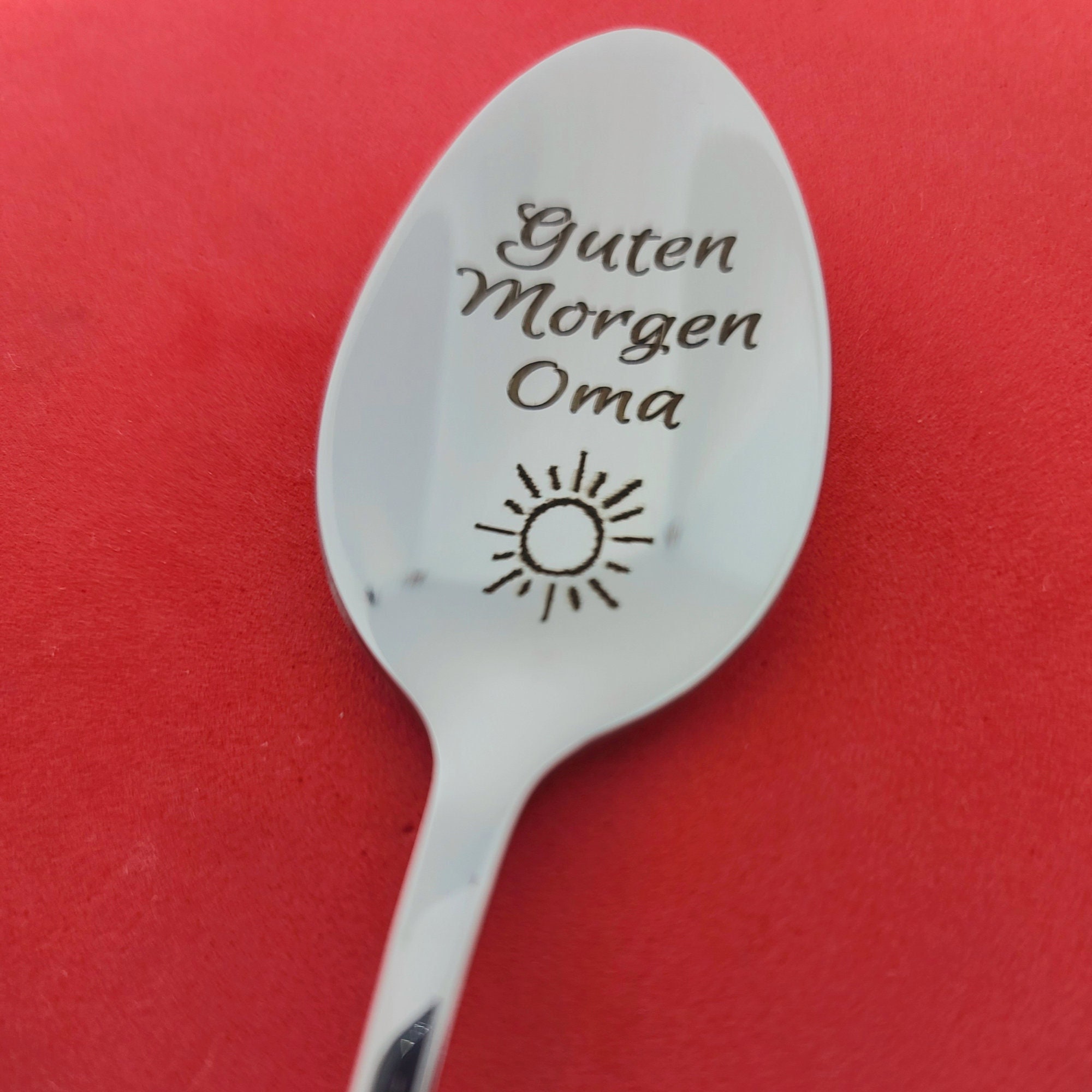 Engraved Guten Morgen Oma Coffee Spoon, Personalized Good Morning Spoon ...