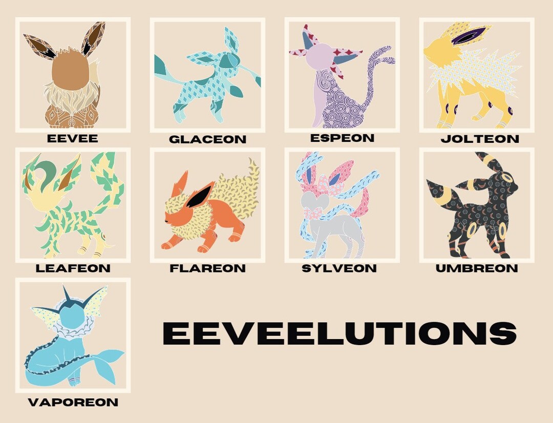 Evolutions Stickers (eevee) - Etsy