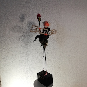 Paper Mache Figure Surrealism, Einstein on the Bird, Surrealism Figure ...