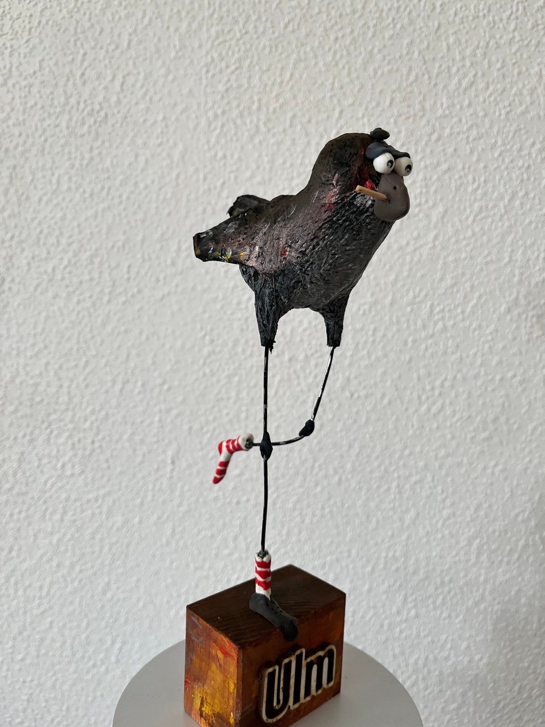 Paper Mache Figure Ulmer Sparrow, Paper Mache Sparrow, Bird Made of ...