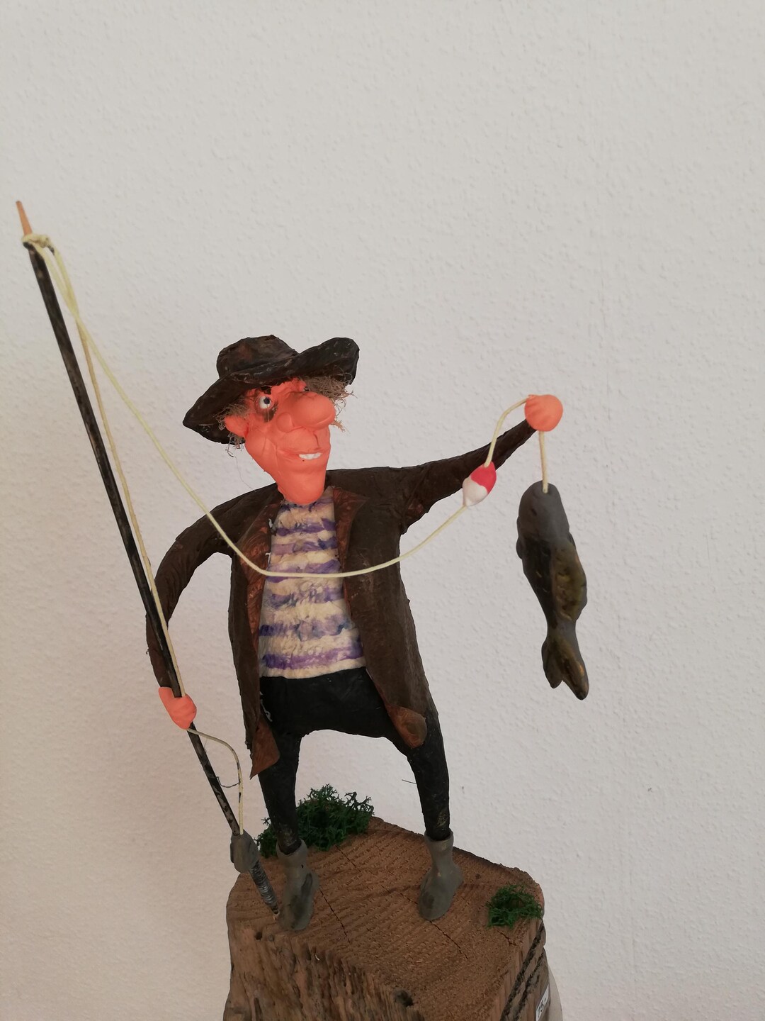Paper-maché Figure Fisherman - Etsy UK