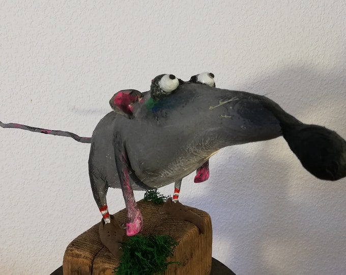 Paper Mache Rat Figure, Cute Rat Figure Made of Paper Mache - Etsy