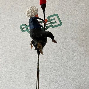 Paper Mache Figure Surrealism, Einstein on the Bird, Surrealism Figure ...