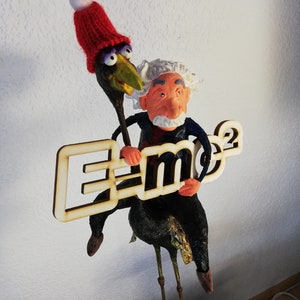 Paper Mache Figure Surrealism, Einstein on the Bird, Surrealism Figure ...