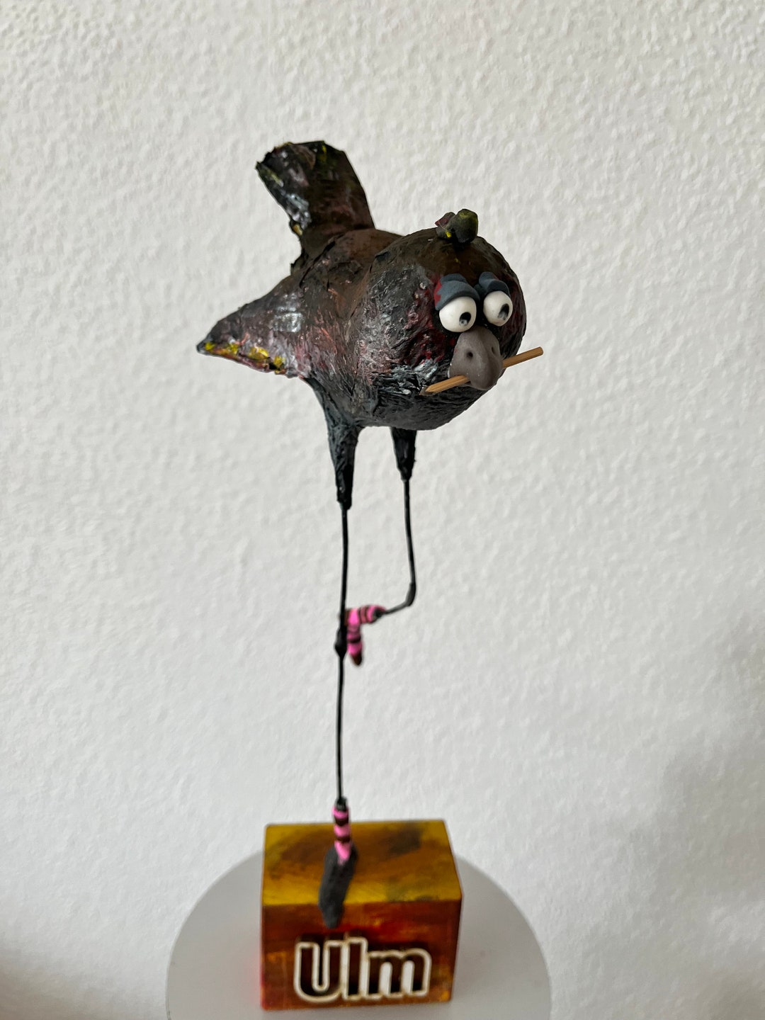 Paper Mache Figure Ulm Sparrow, Paper Mache Sparrow, Bird Made of Paper ...
