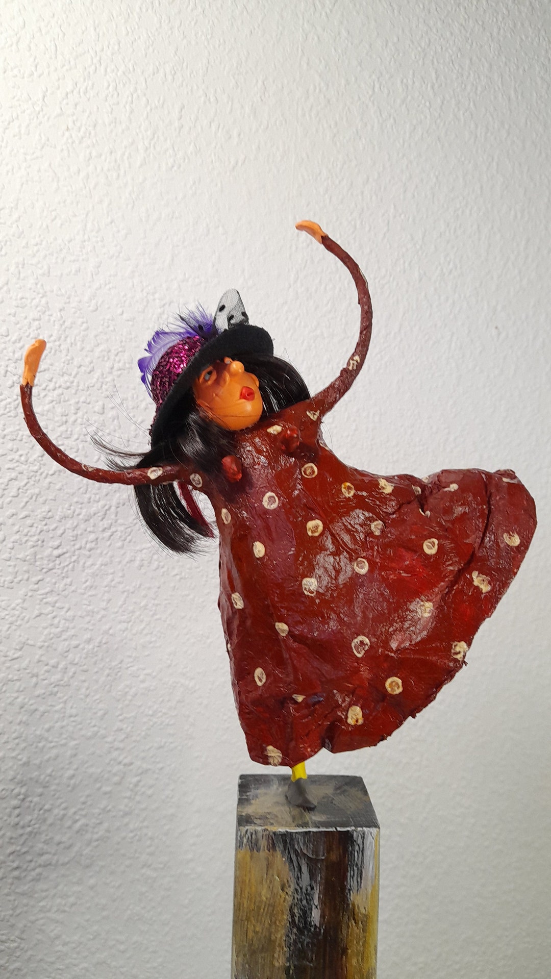 Figurine Lady Dancing Female Figures Made of Paper Mache - Etsy