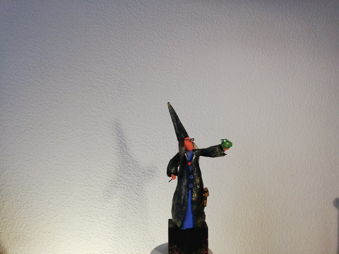 Figure Wizard and Frog, Sorcerer Figure - Etsy