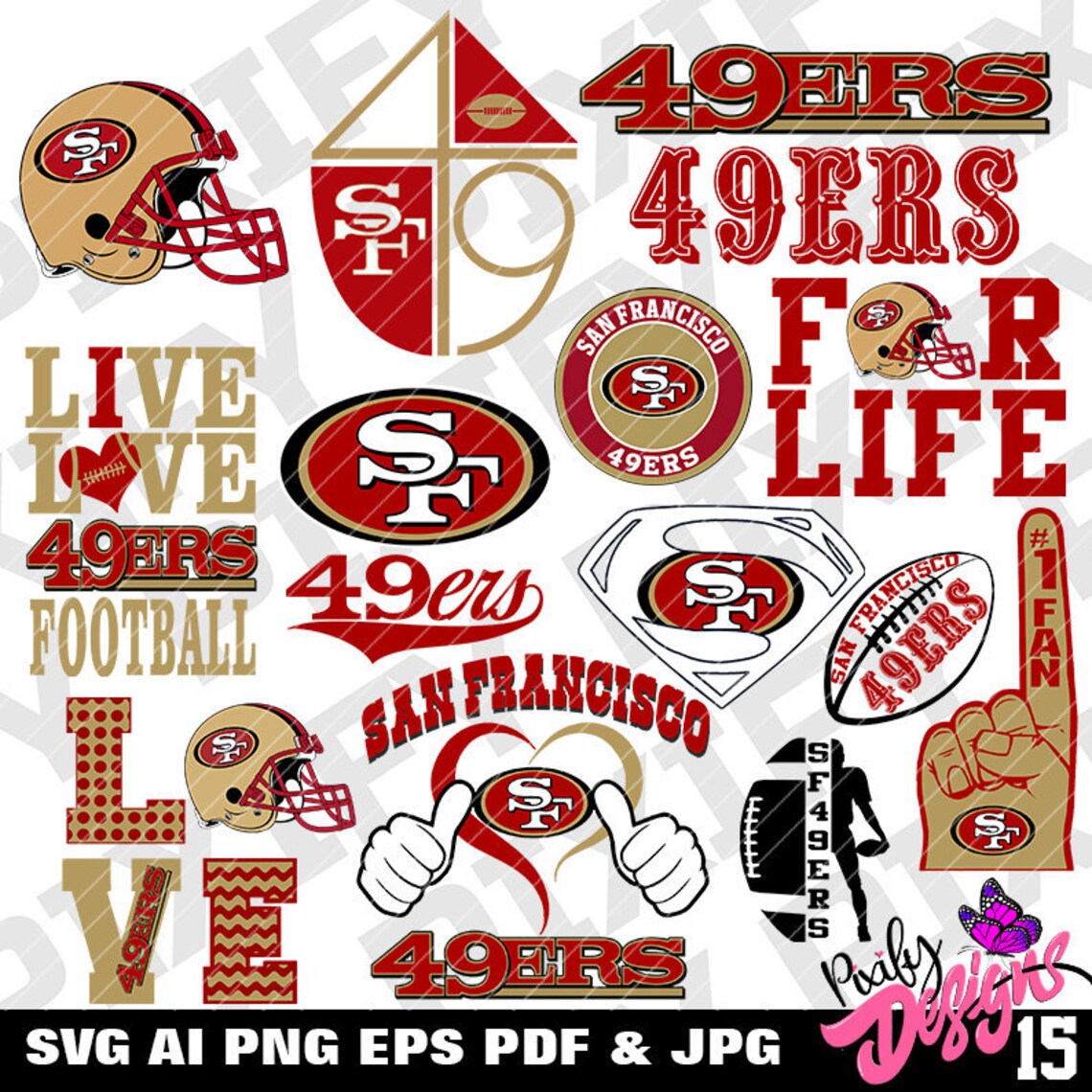 San Francisco 49ers svg SVG files for Cricut Football SVG | Etsy