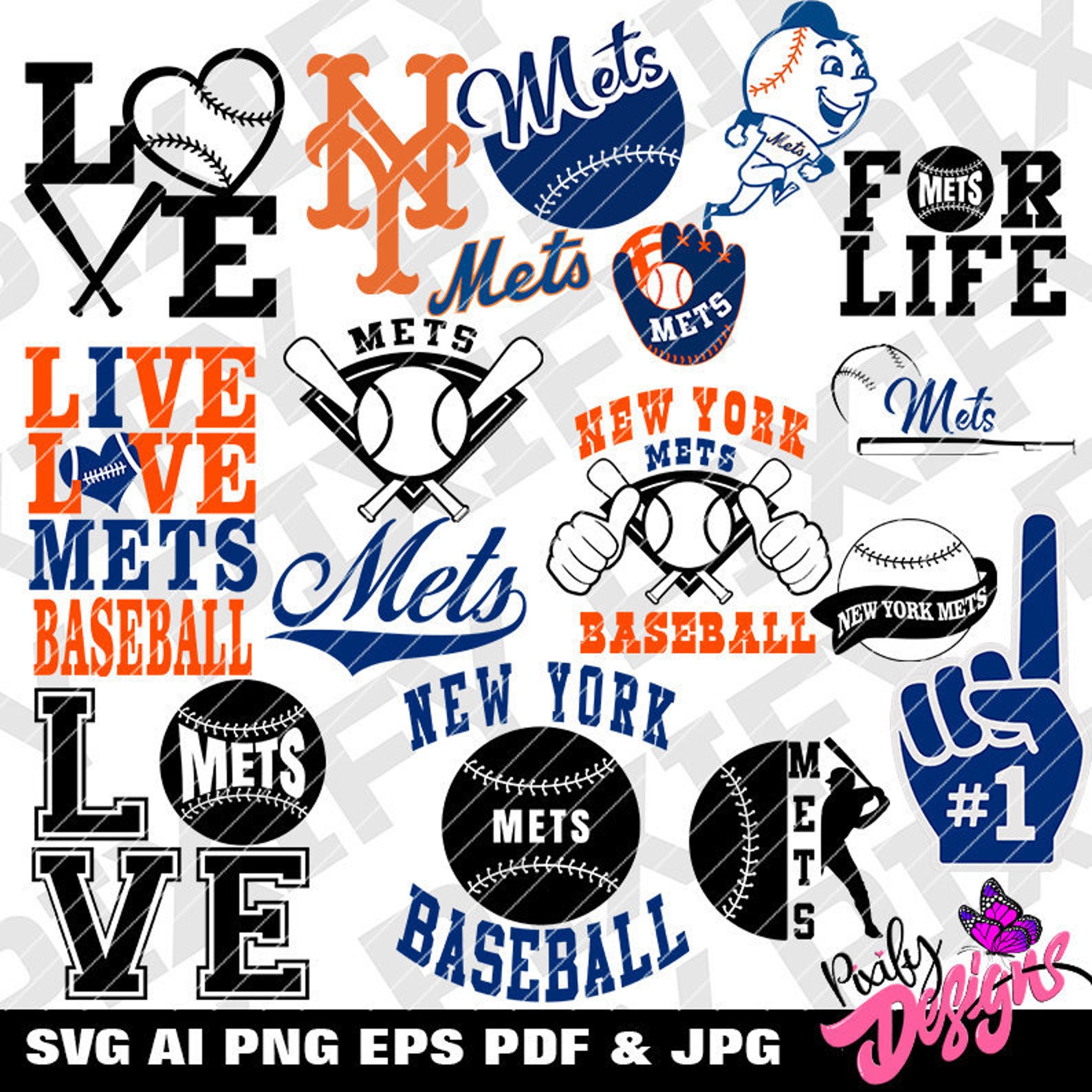 New York Mets svg NY Mets SVG files for Cricut Baseball | Etsy