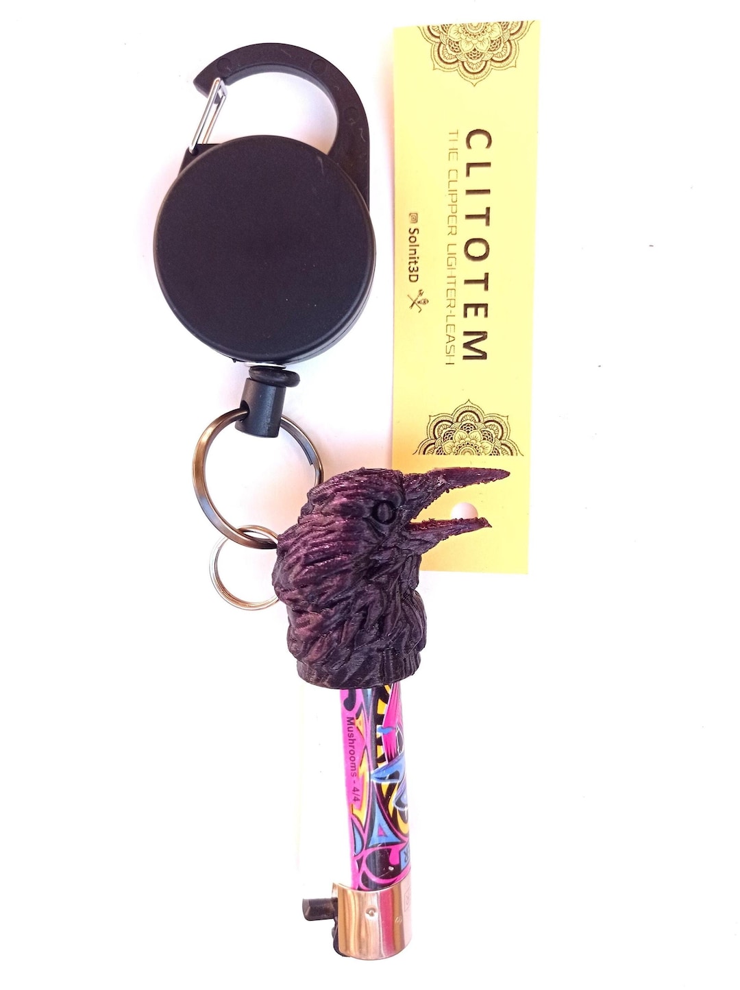 Crow Clipper Lighter Leash: 3D Printed Totem With Retractable Steel ...