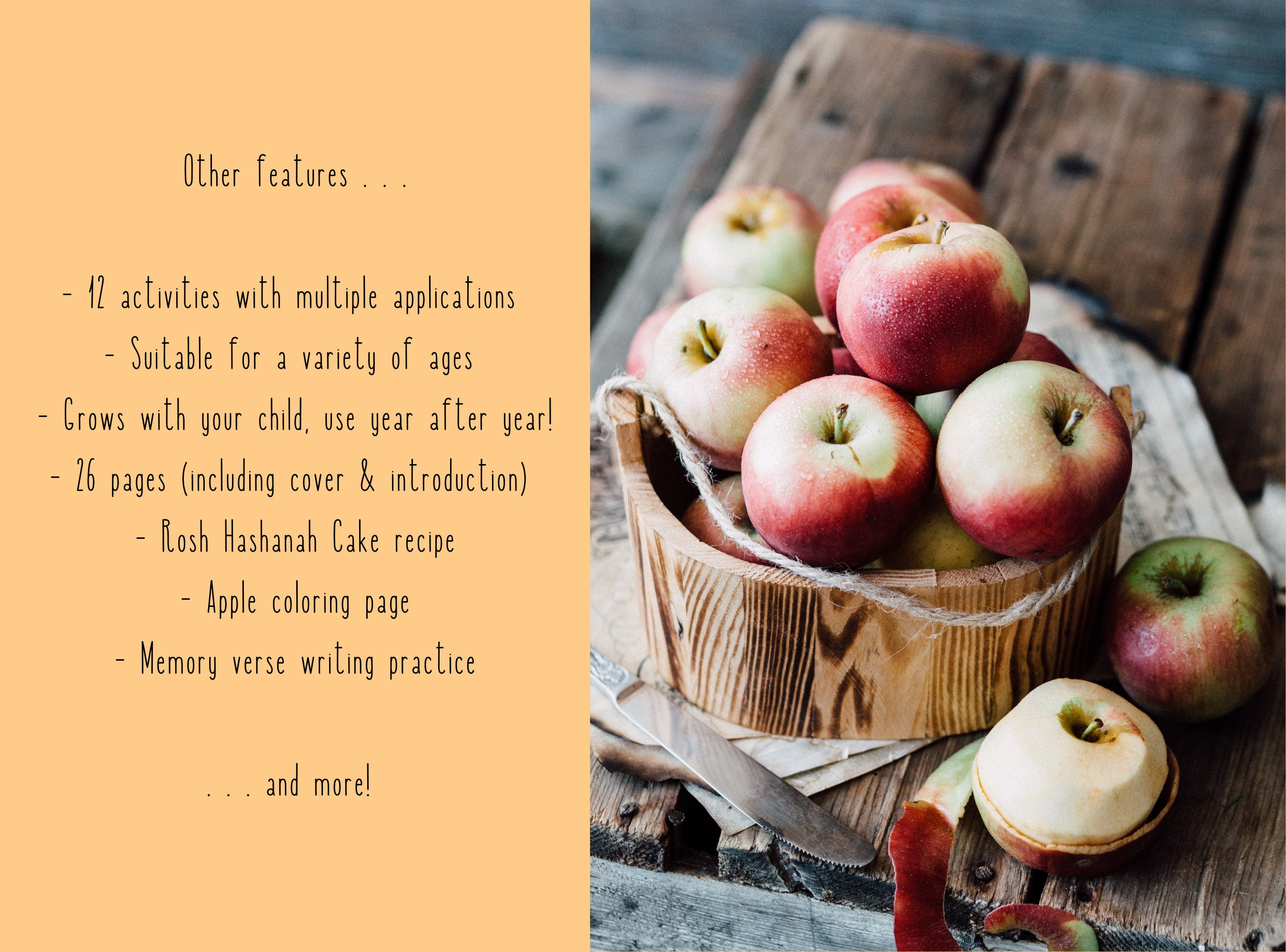 Printable Rosh Hashanah Kids Pack, Montessori Rosh Hashanah, Children's ...