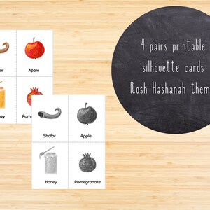 Printable Silhouette Cards, Rosh Hashanah Theme, Toddler Montessori ...