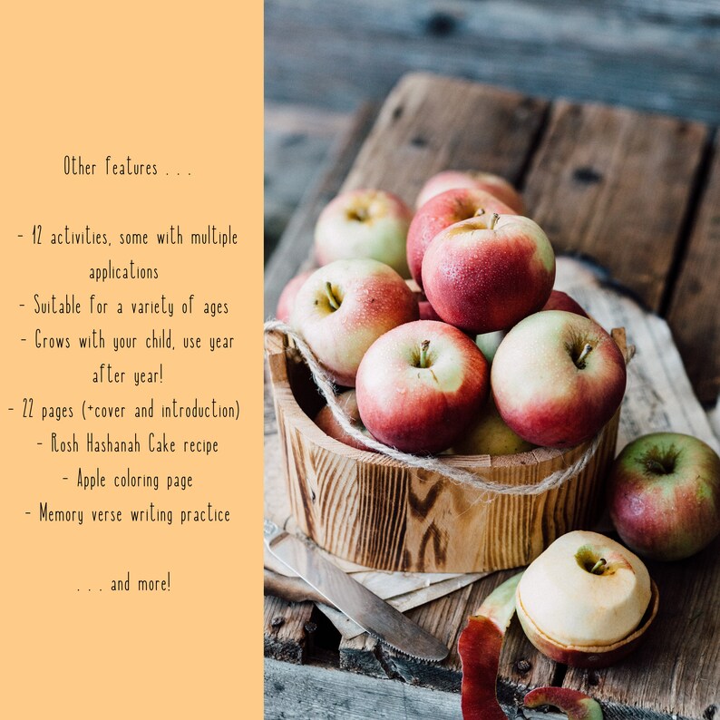 Printable Rosh Hashanah Kids Pack Montessori Rosh Hashanah | Etsy