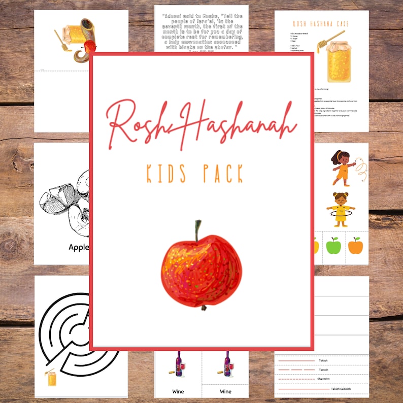 Printable Rosh Hashanah Kids Pack, Montessori Rosh Hashanah, Children's ...