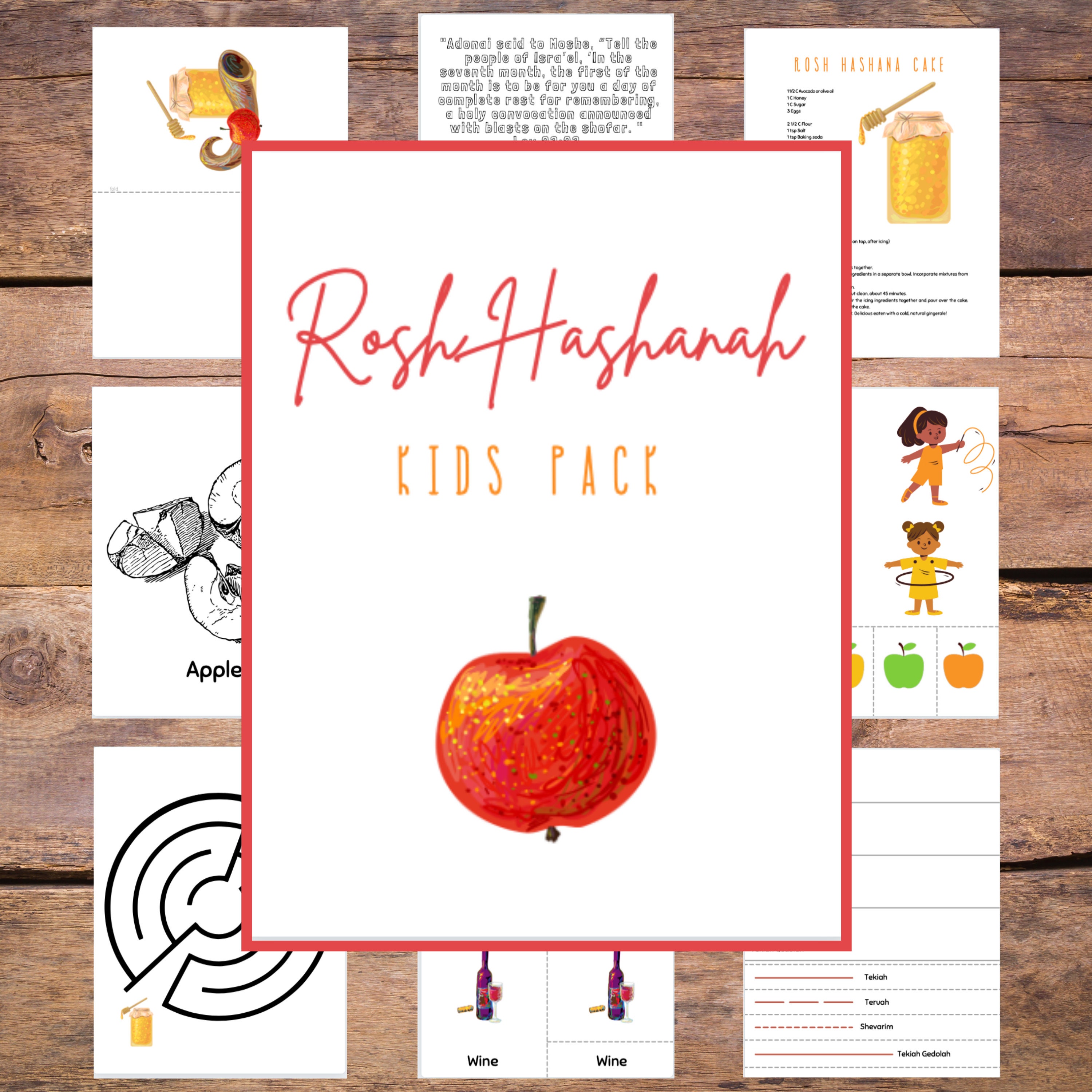Printable Rosh Hashanah Kids Pack, Montessori Rosh Hashanah, Children's ...