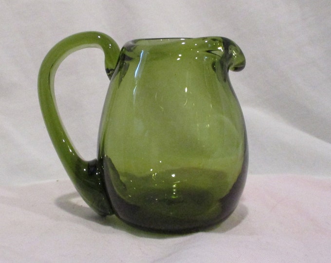 Pitcher, Jamestown, Hand Blown, Glass Pitcher, Small Art Glass ...
