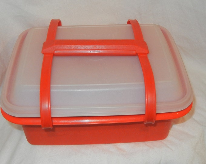1970s Vintage Tupperware Pak N Carry Lunchbox Set 7 Piece Paprika ...