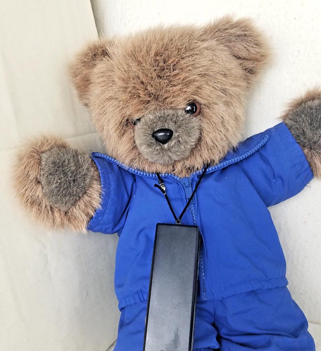 Teddy Bear Plush Tail Tourist Outfit Shoes Blue Joggers Brown Stuffed ...