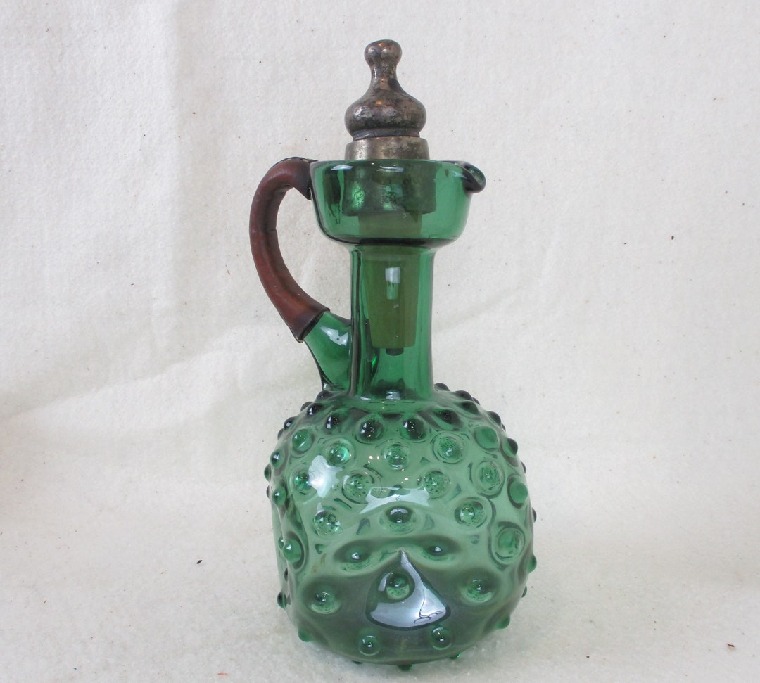 Knob Style Decanter or Pitcher With Stopper, Vtg Medium-sized With ...