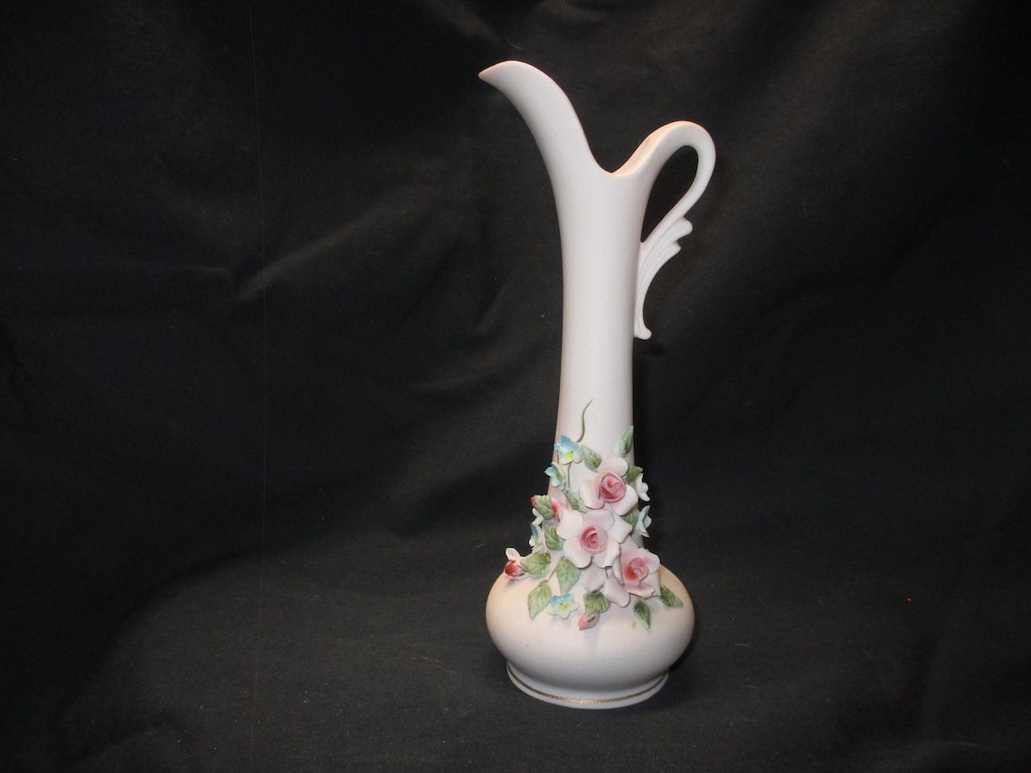 Lefton Pink Vase With Flowers Japan Bud Vase Japanese Ceramics Floral ...