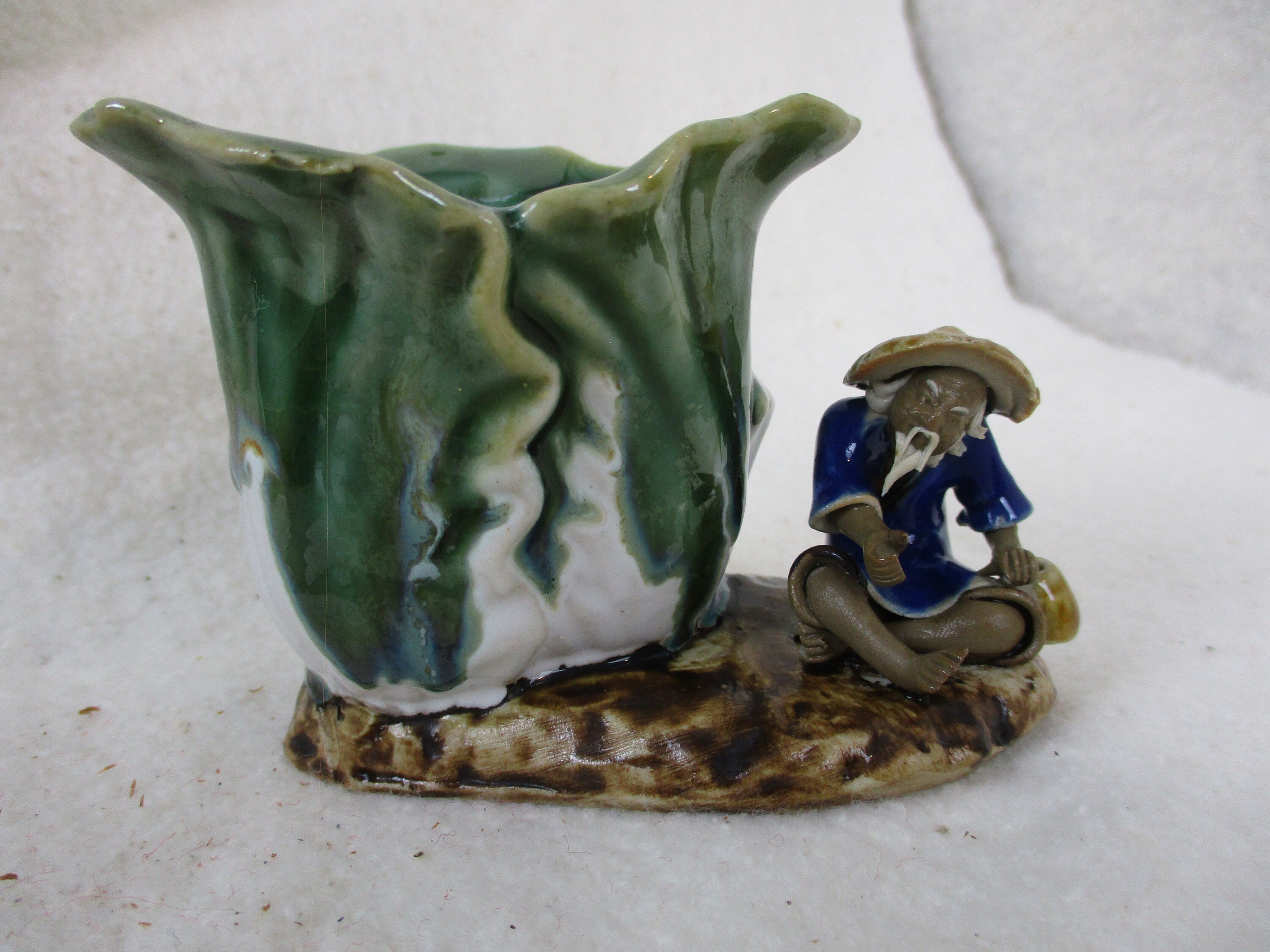 Majolica Lily Vase Planter Chinese Mud-man Cabbage Planter - Etsy