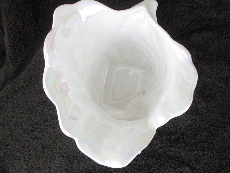 Marine Shell Vase, Seashell, Coastal Decor, Planter, Pearlized, White ...