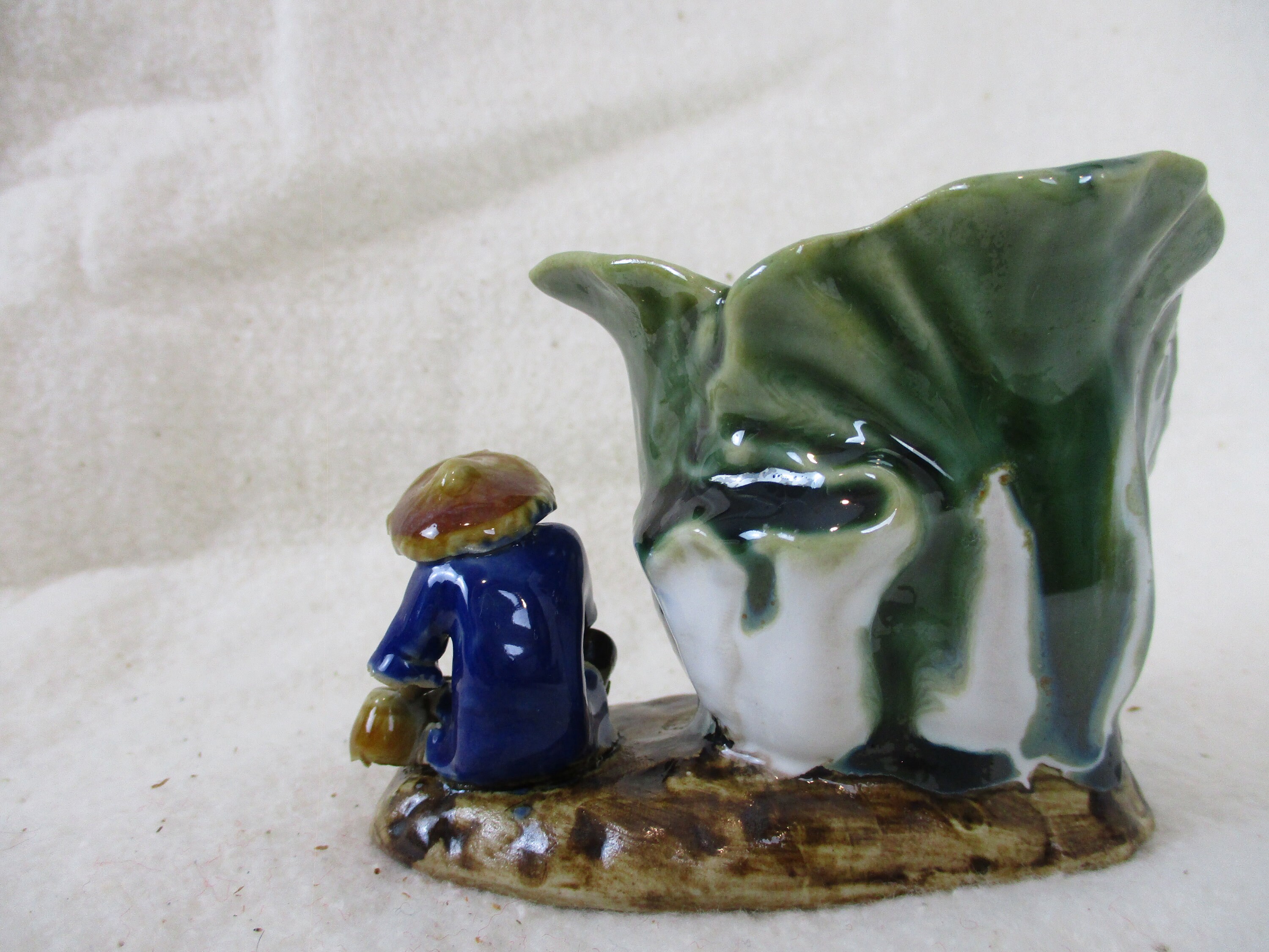 Majolica Lily Vase Planter Chinese Mud-man Cabbage Planter - Etsy