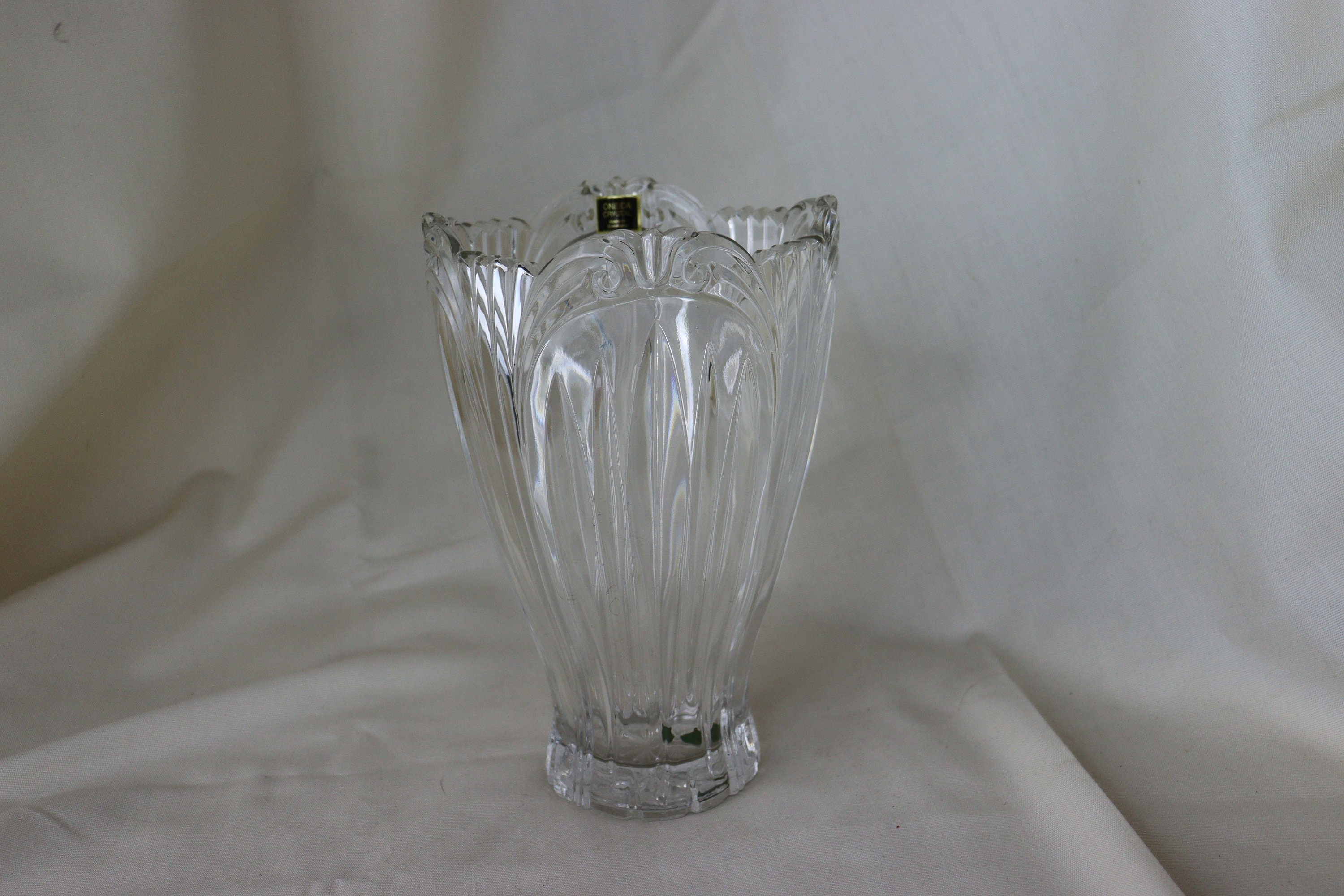 Crystal Floral Vase, Oneida Made in Germany, Lead Crystal, Flower Vase ...