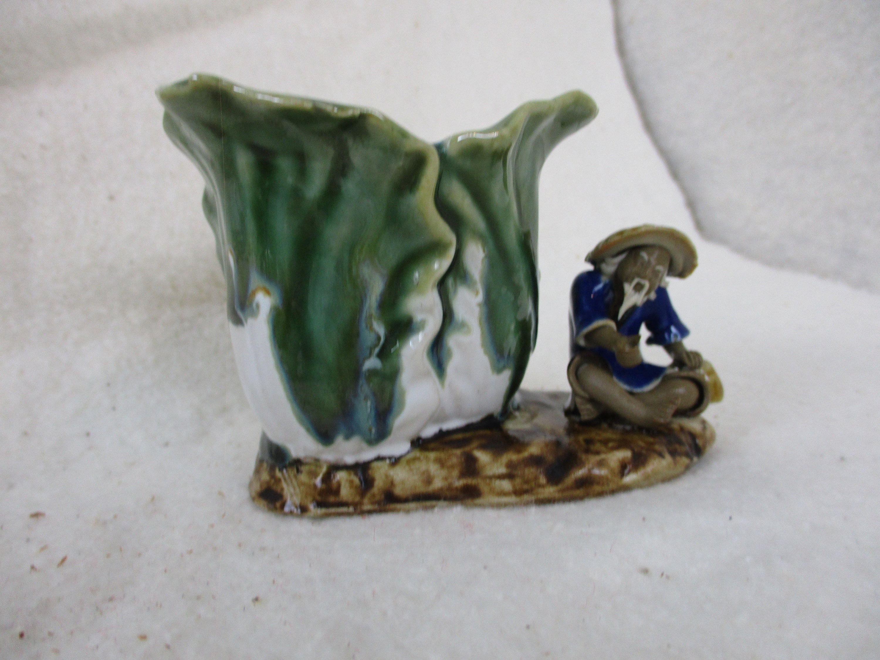 Majolica Lily Vase Planter Chinese Mud-man Cabbage Planter - Etsy