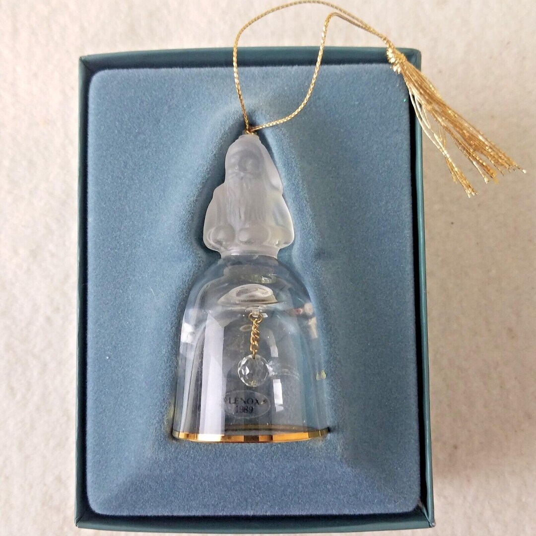Lenox Crystal St. Nicholas Bell Christmas Ornament Original Box 1989 ...