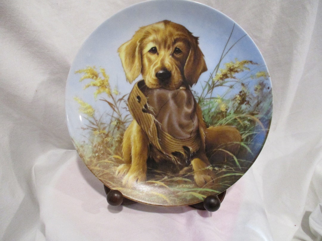 Golden Retriever - Caught in the Act Collectors Plate, Dog Lover, Puppy ...