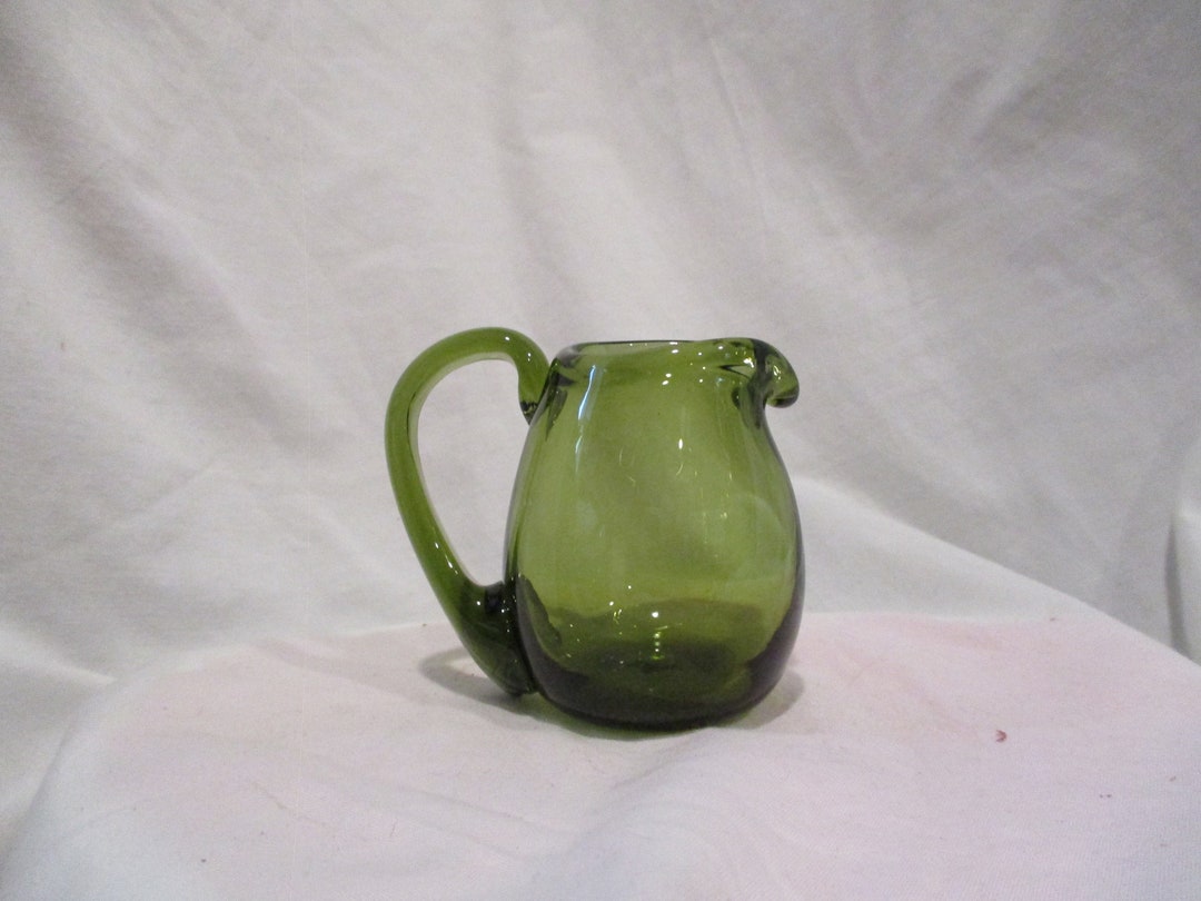 Pitcher, Jamestown, Hand Blown, Glass Pitcher, Small Art Glass ...
