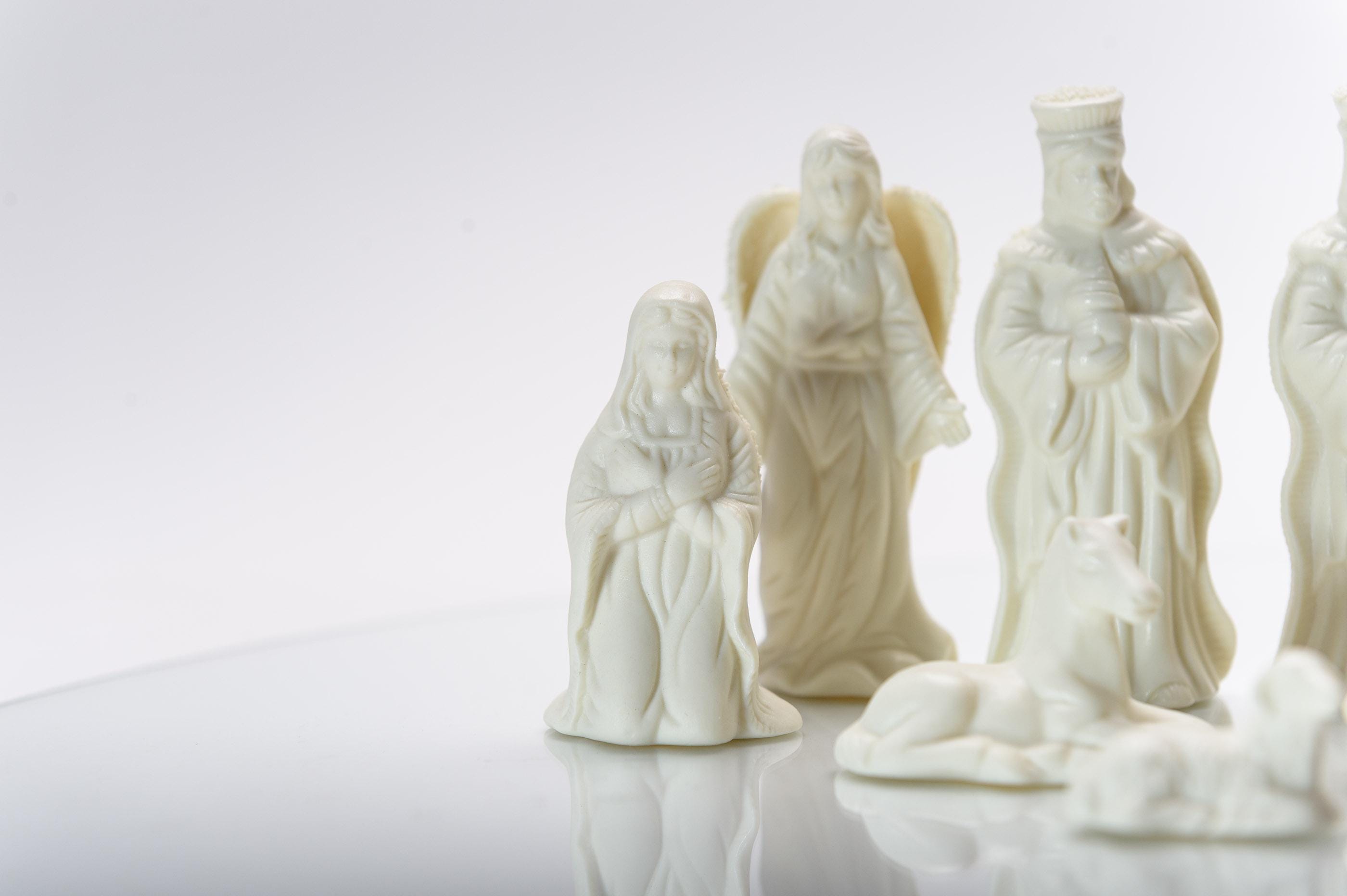 White Ceramic Nativity Set 11 Piece Pure White Porcelain Christmas ...