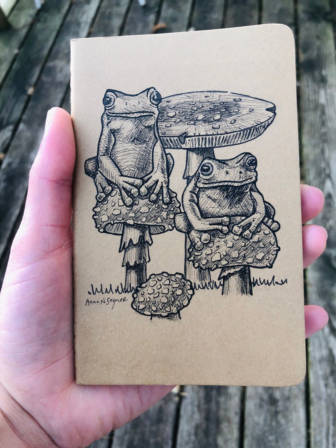 Frogs Journal: Handheld Journal With Hand-drawn (original) Illustration ...