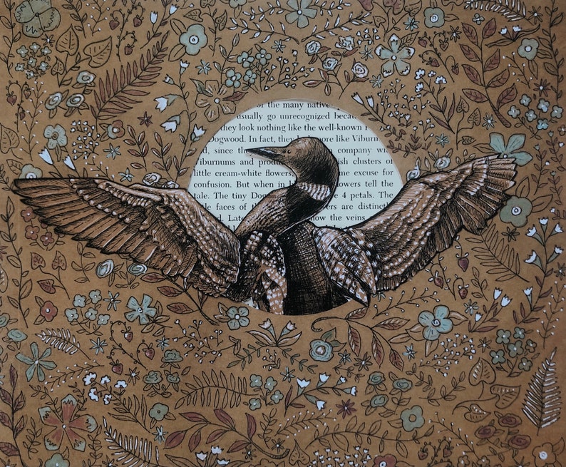 Art print of MN Common Loon drawing | Etsy