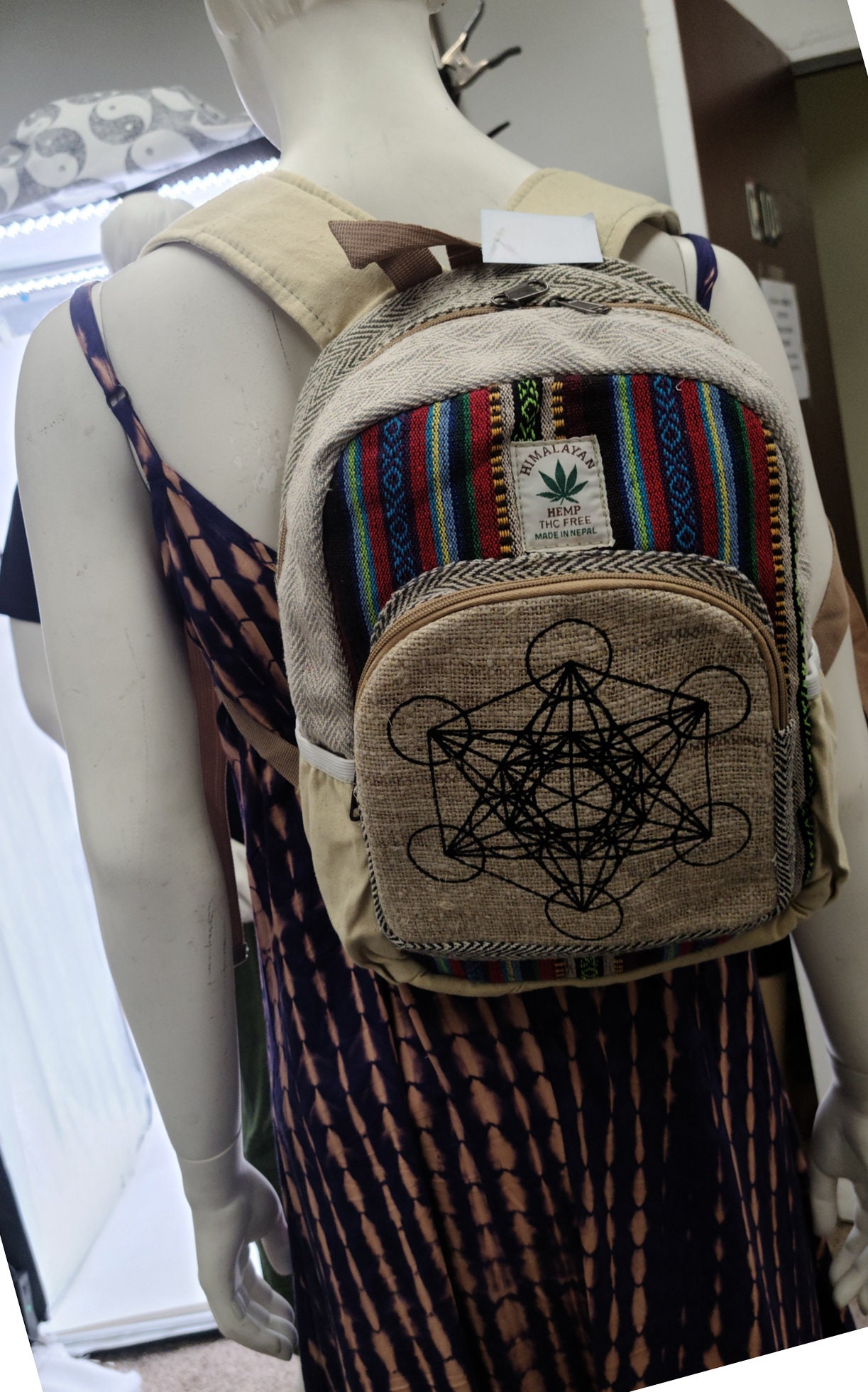 Himalayan Hemp Sacred Geometry Unisex Backpack - Etsy