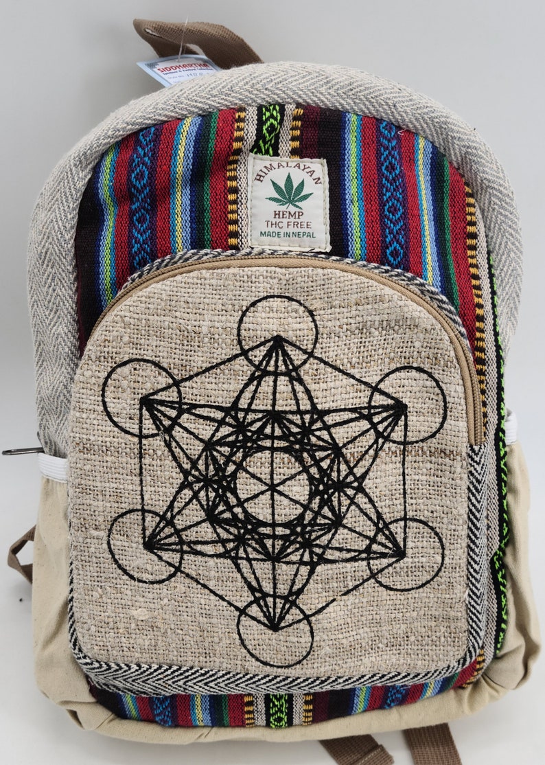 Himalayan Hemp Sacred Geometry Unisex Backpack - Etsy