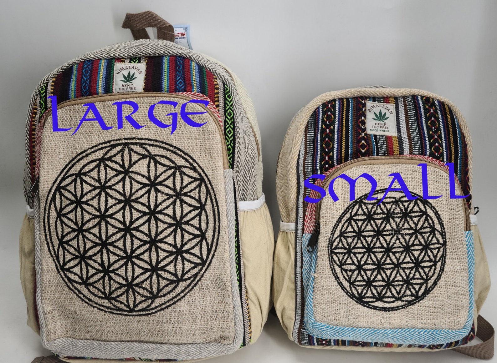 Himalayan Hemp Flower of Life Backpack - Etsy