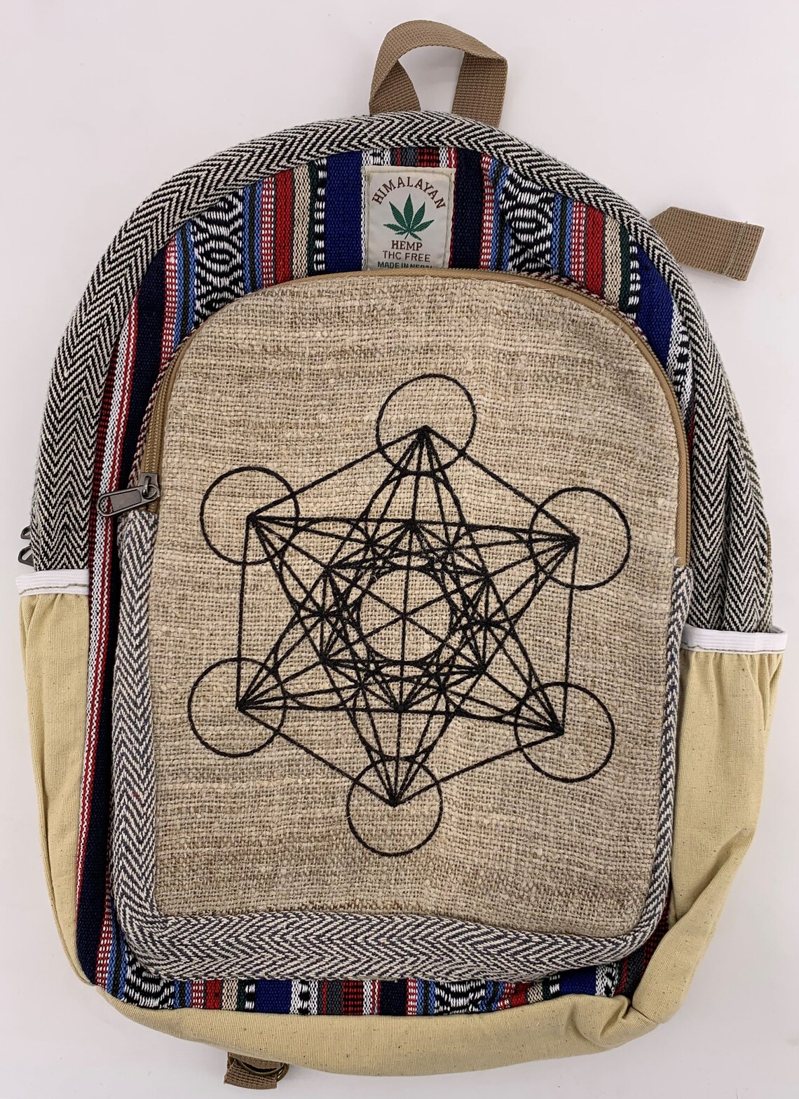 Himalayan Hemp Sacred Geometry Unisex Backpack | Etsy