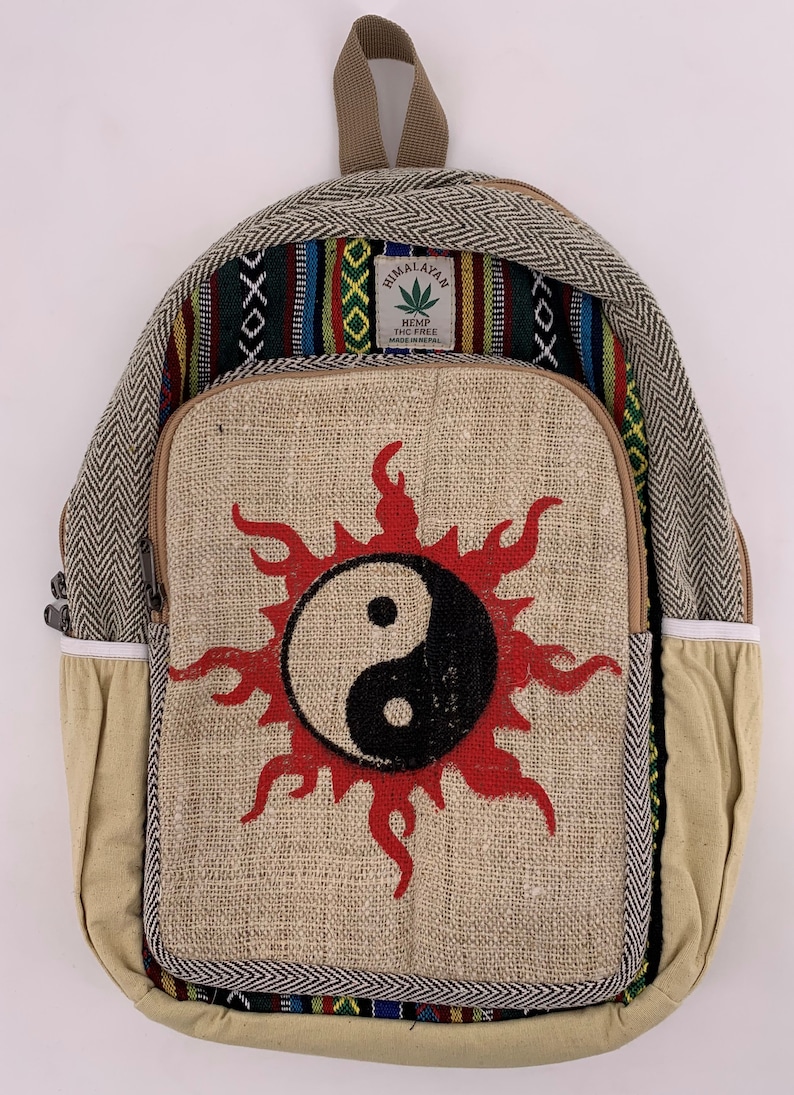 Himalayan Hemp Yin yang Unisex Backpack - Etsy
