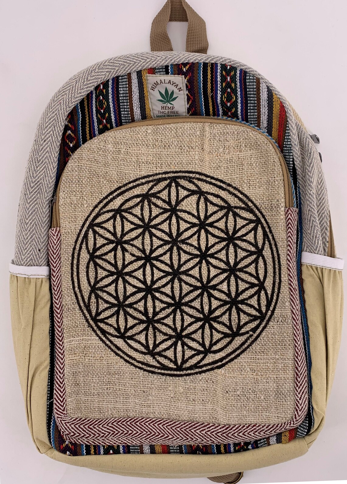 Himalayan Hemp Flower of Life Backpack | Etsy