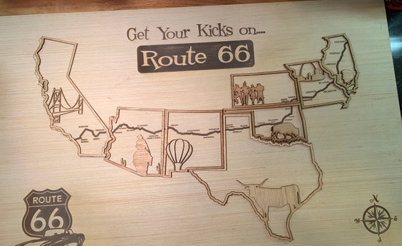 Route 66 Map Route 66 Map SVG Route 66 Laser File Get Your - Etsy UK