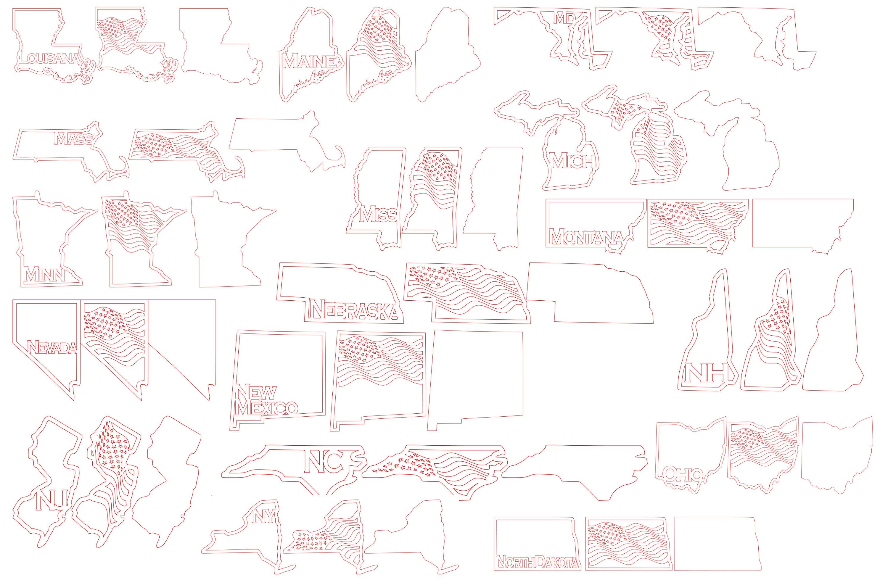 United States Bundle 400 Cut Files State Bundle Svg Cricut - Etsy