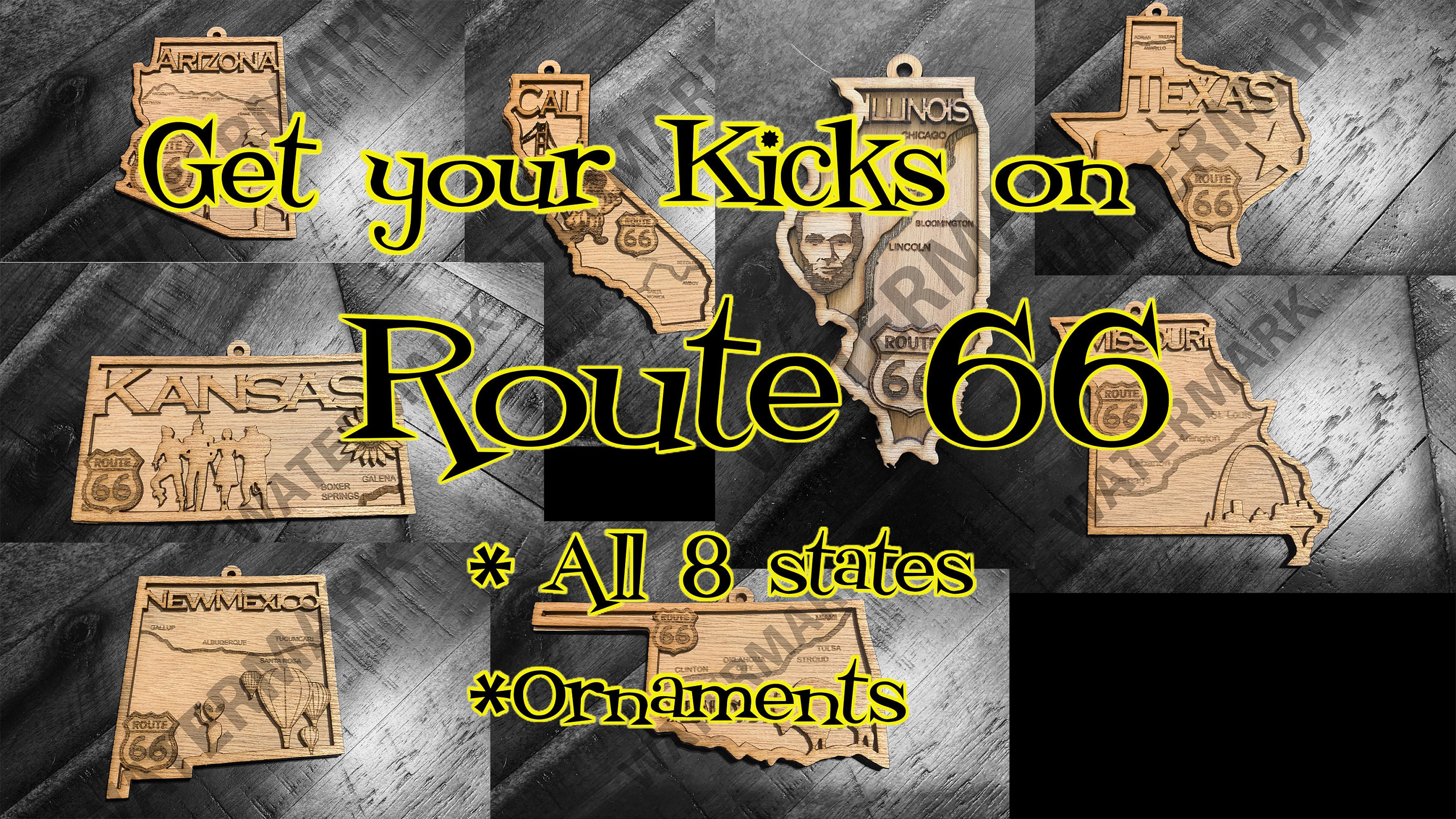 Historic Route 66 Ornament SVG Bundle, Laser Cut Files (digital ...