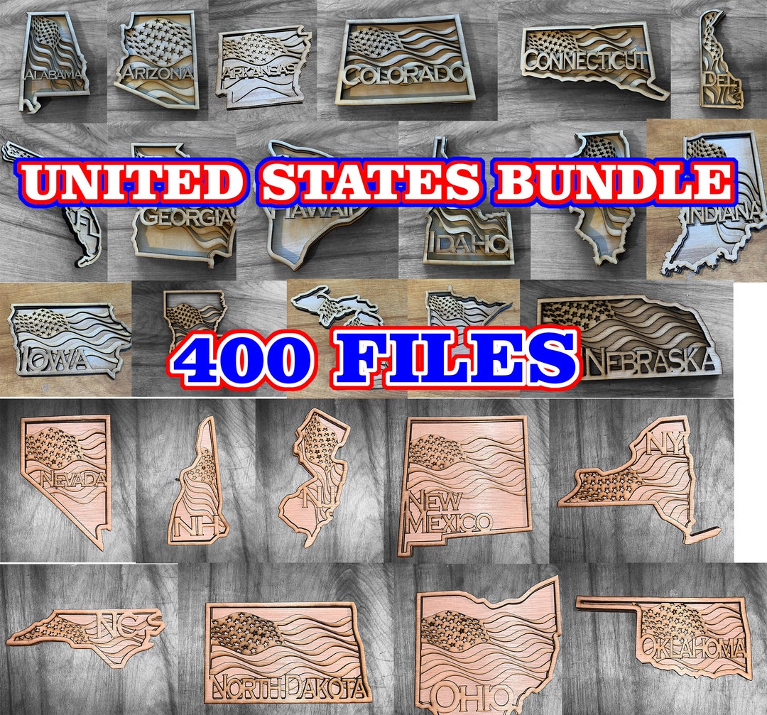 United States Bundle, 400 Cut Files, State Bundle Svg Cricut, US States ...