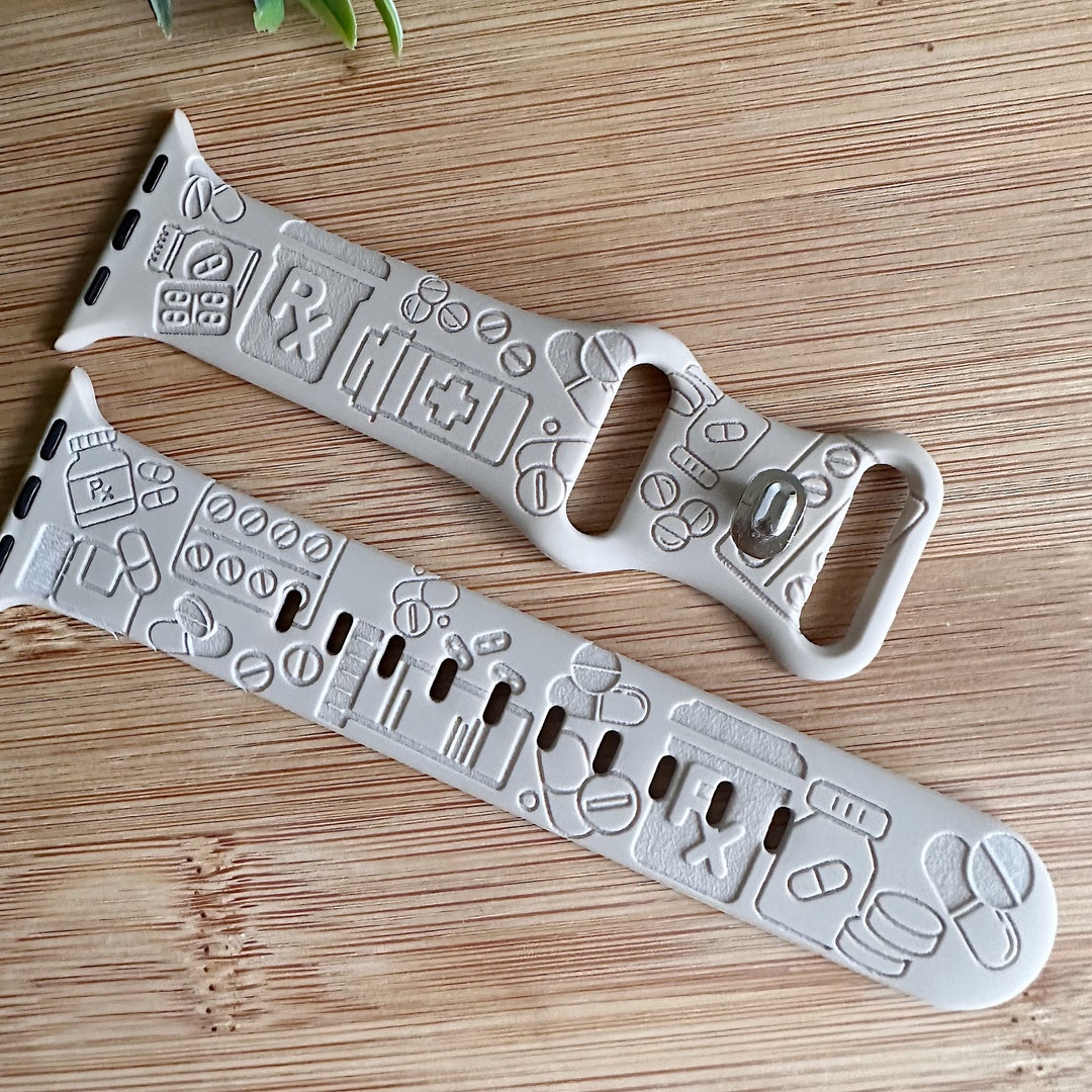 Engraved Pharmacist Apple Watch Band: Personalized Silicone Pharmacy ...
