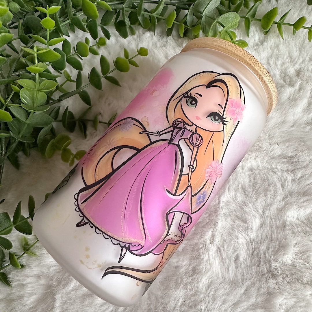 Princess Inspired Glass Can, Princess Inspired Glass Iced Coffee Cup ...