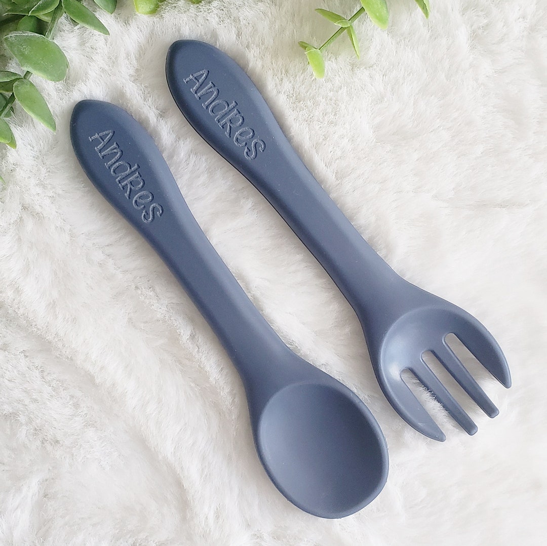 Engraved Baby Spoon and Fork Personalized Baby Set Utensils Baby Spoon ...