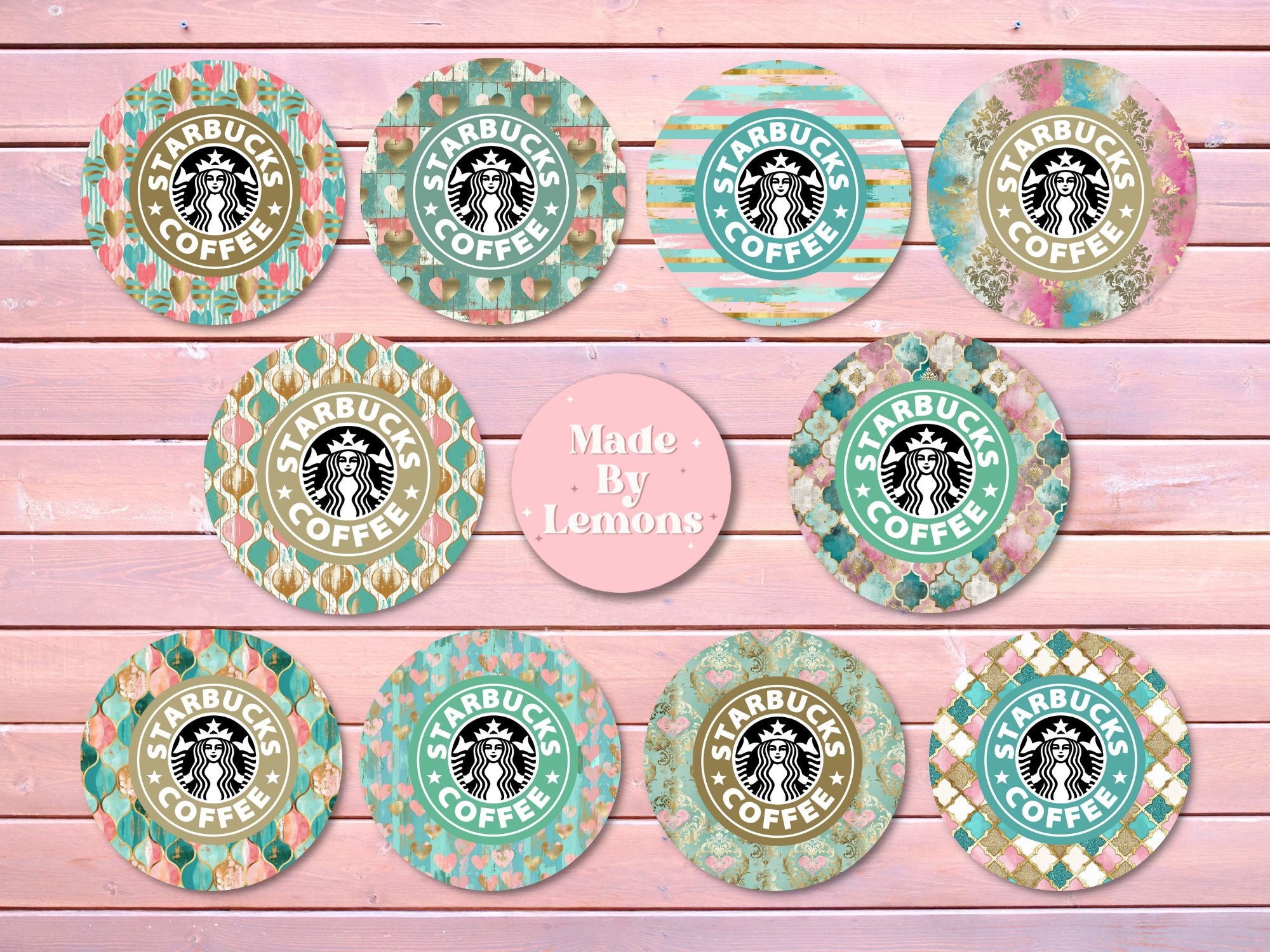 Starbucks Car Coaster Bundle, Digital PNG File, Instant Download ...