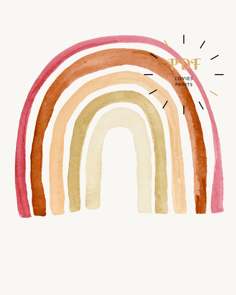 RAINBOW PRINT - Printable Wall Art - Earthy Rainbow, Boho Rainbow ...